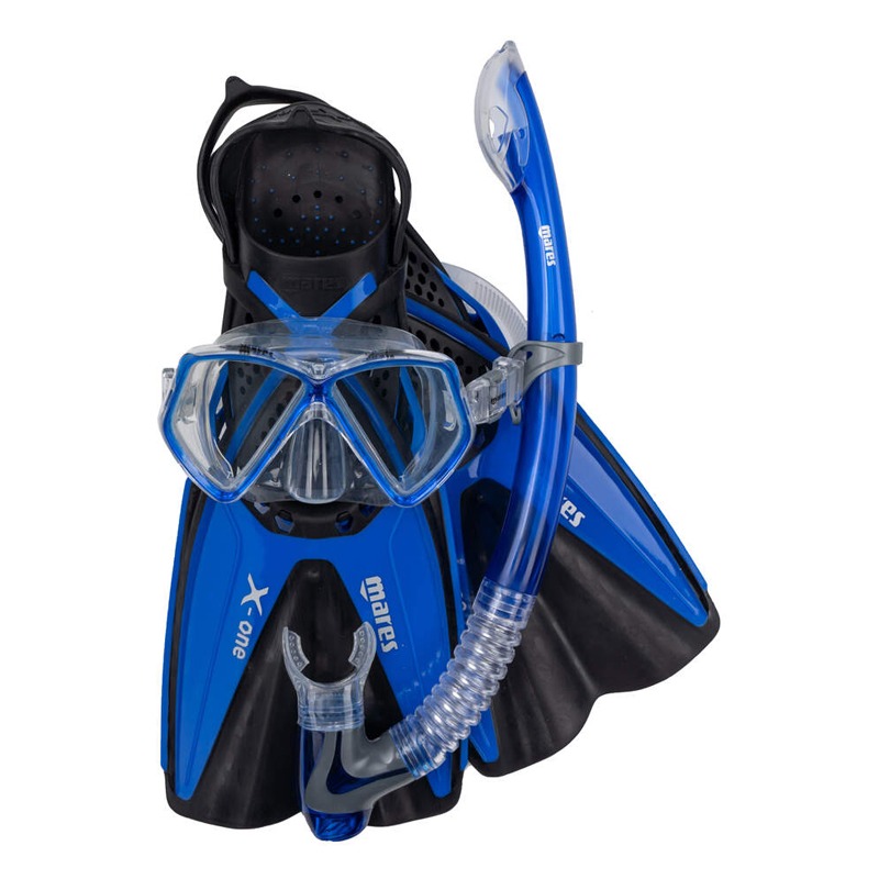 Pirate Mask, Fin & Snorkel X1 Set - Blue | Scuba Gear | New Zealand