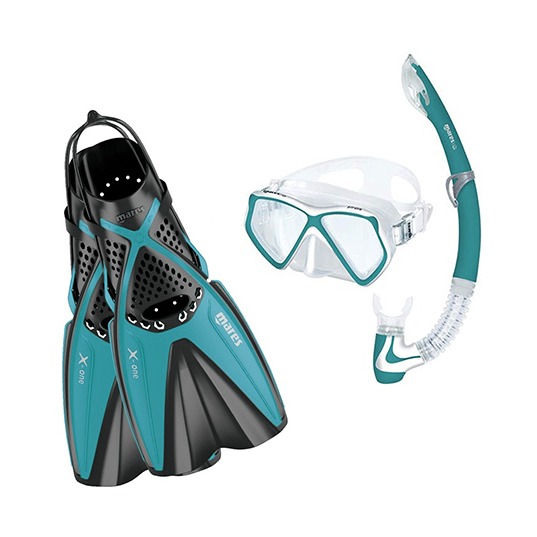 Pirate Mask, Fin & Snorkel X1 Set - Aqua | Scuba Gear | New Zealand